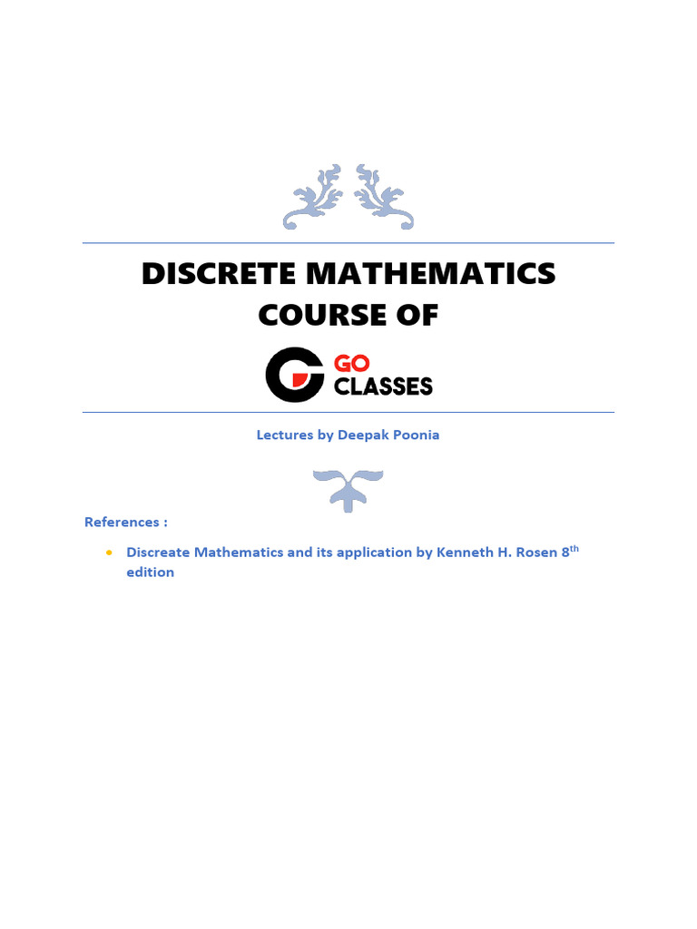 Discrete Mathematics Notes Quantum City | PDF | First Order Logic ...