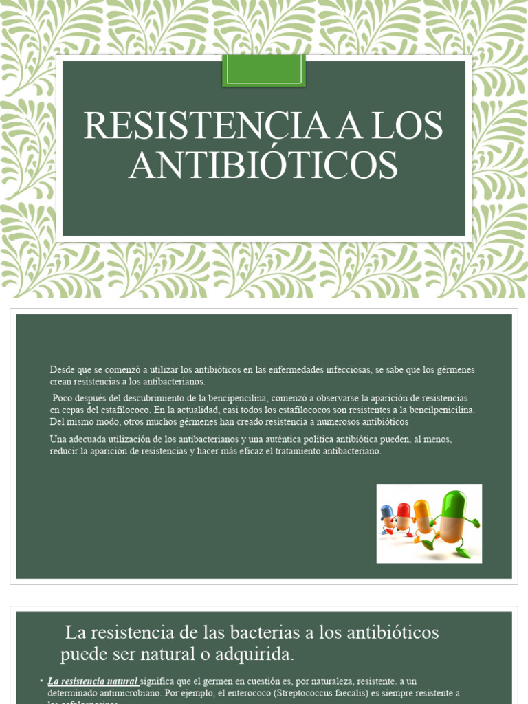 Resistencia a los antibióticos FARMACOLOGIA | PDF | Resistencia antimicrobiana | Las bacterias