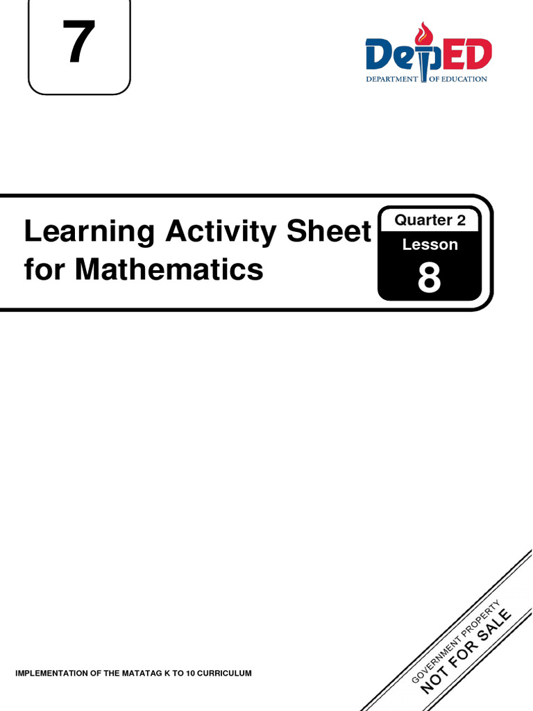 Q2 - WS - Mathematics 7 - Lesson 8 - Week 8 | PDF | Real Number ...