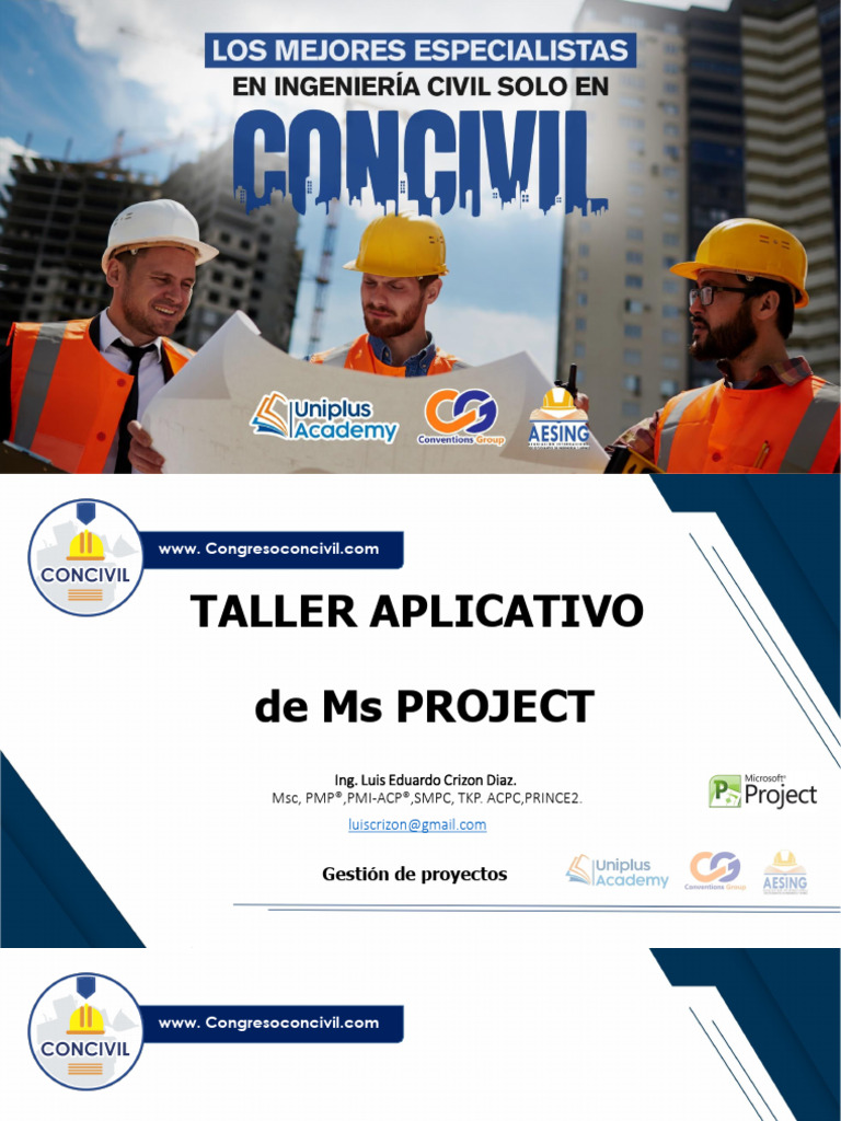 Presentacion PPT Taller aplicativo con Ms Project - v2 | PDF | Gestión de proyectos | Software