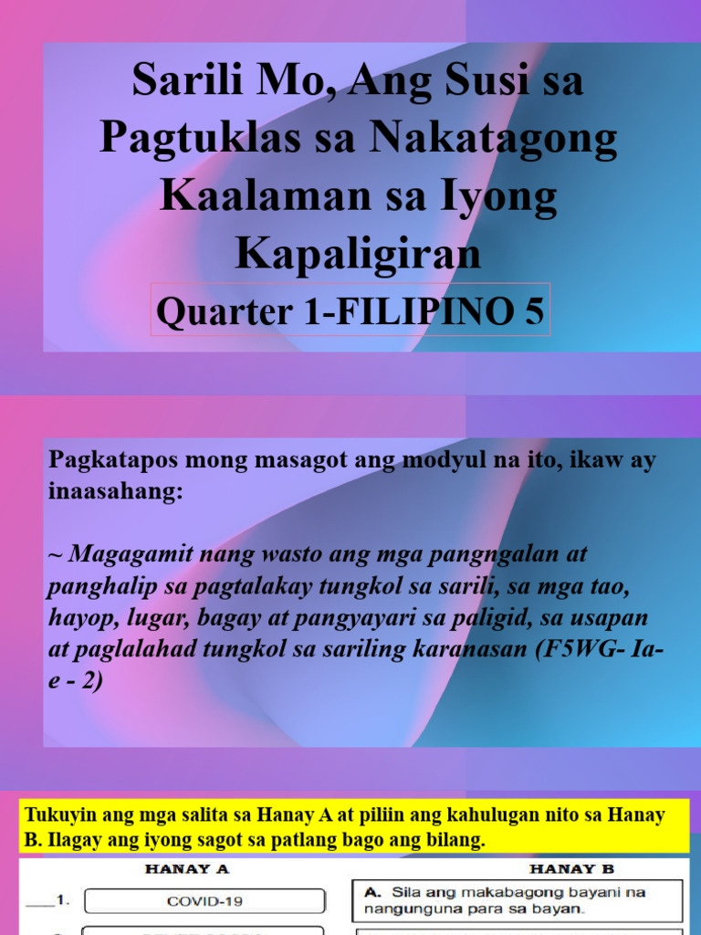 Filipino5 Q1 Wk2 | PDF