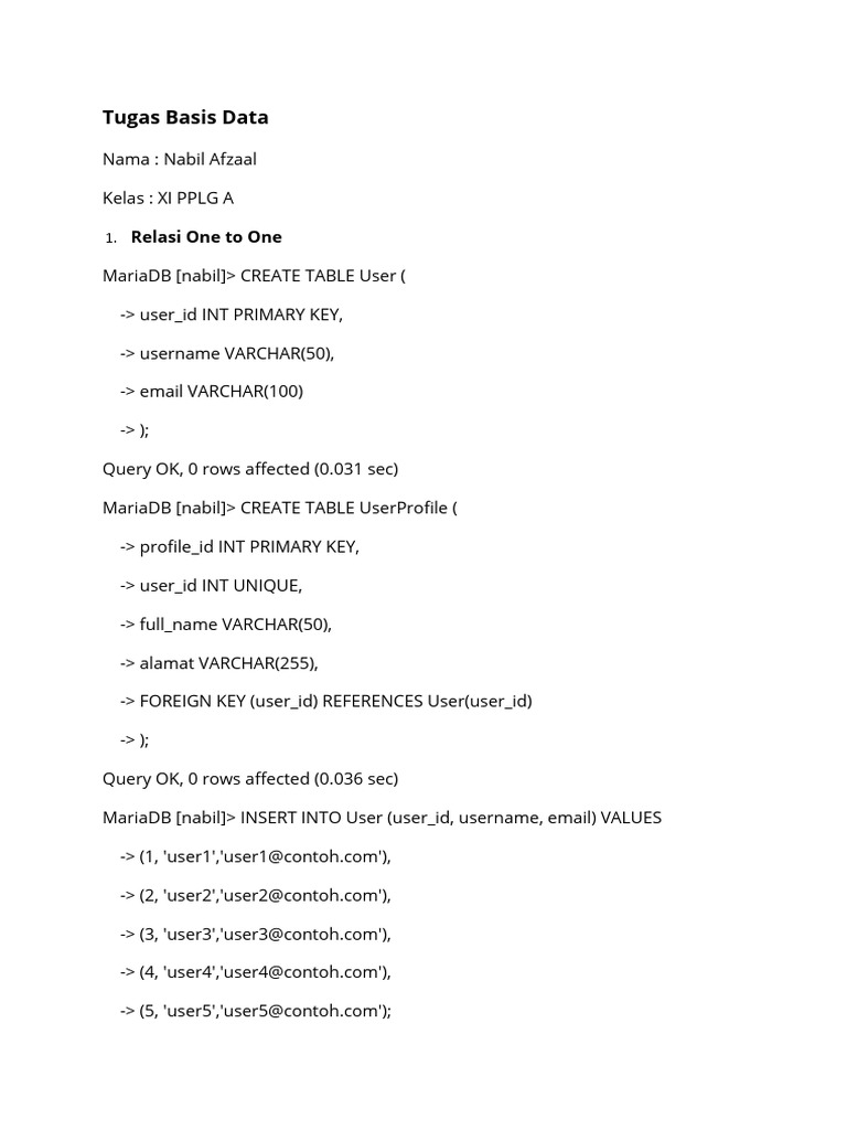 Tugas Basis Data Nabil Afzaal XI PPLG A | PDF | Computer Data | Information Retrieval