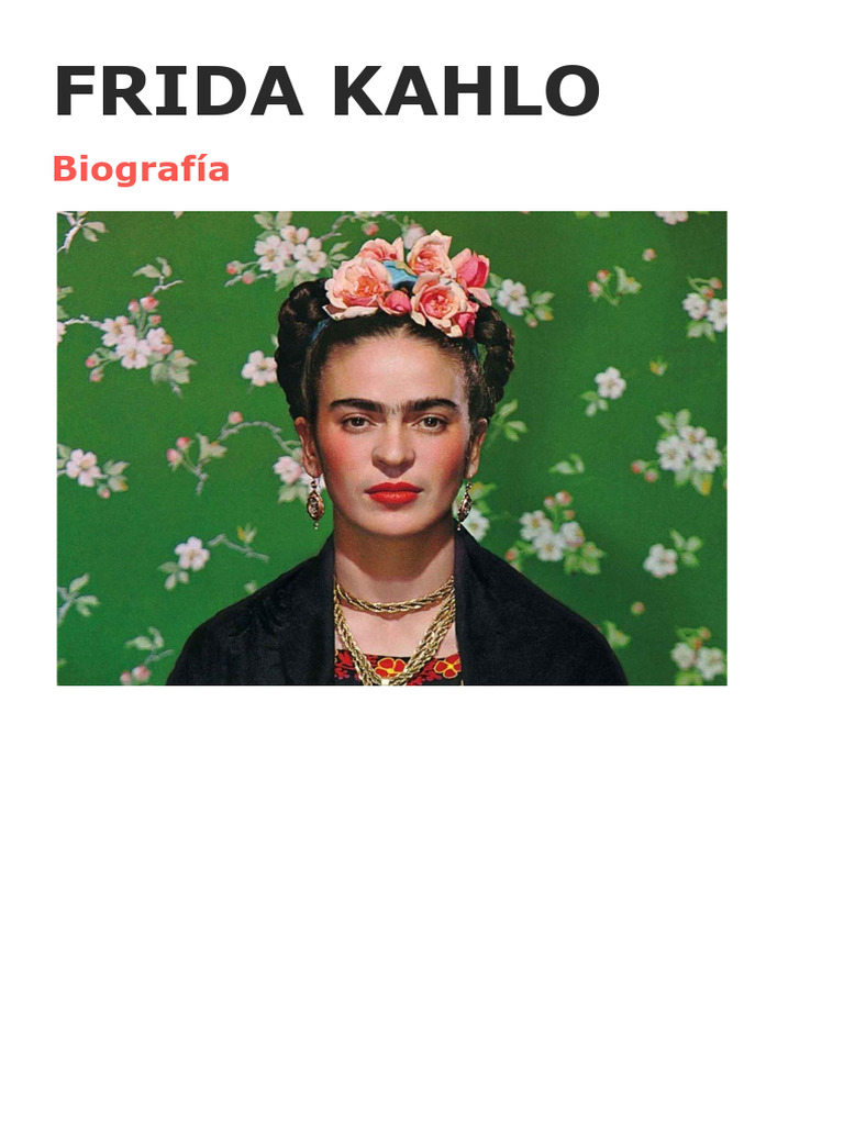 Biografía Frida Kahlo | PDF | Clásicos | Ficción general