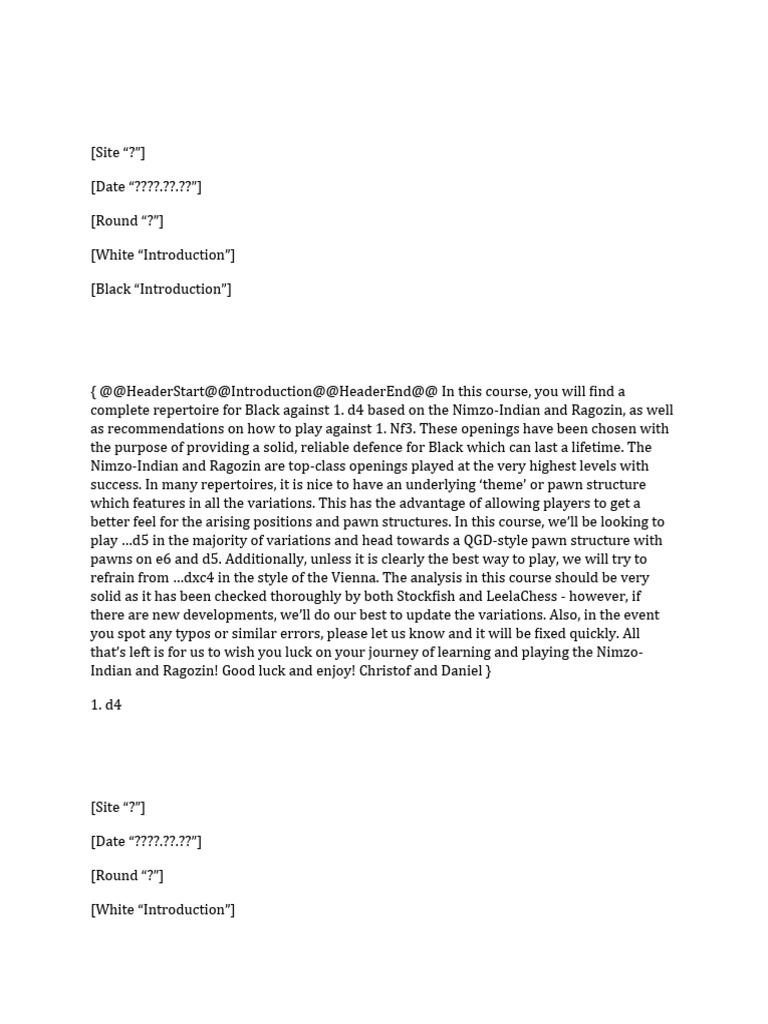 Nimzo Ragozin | PDF | Traditional Board Games | Abstract Strategy Games