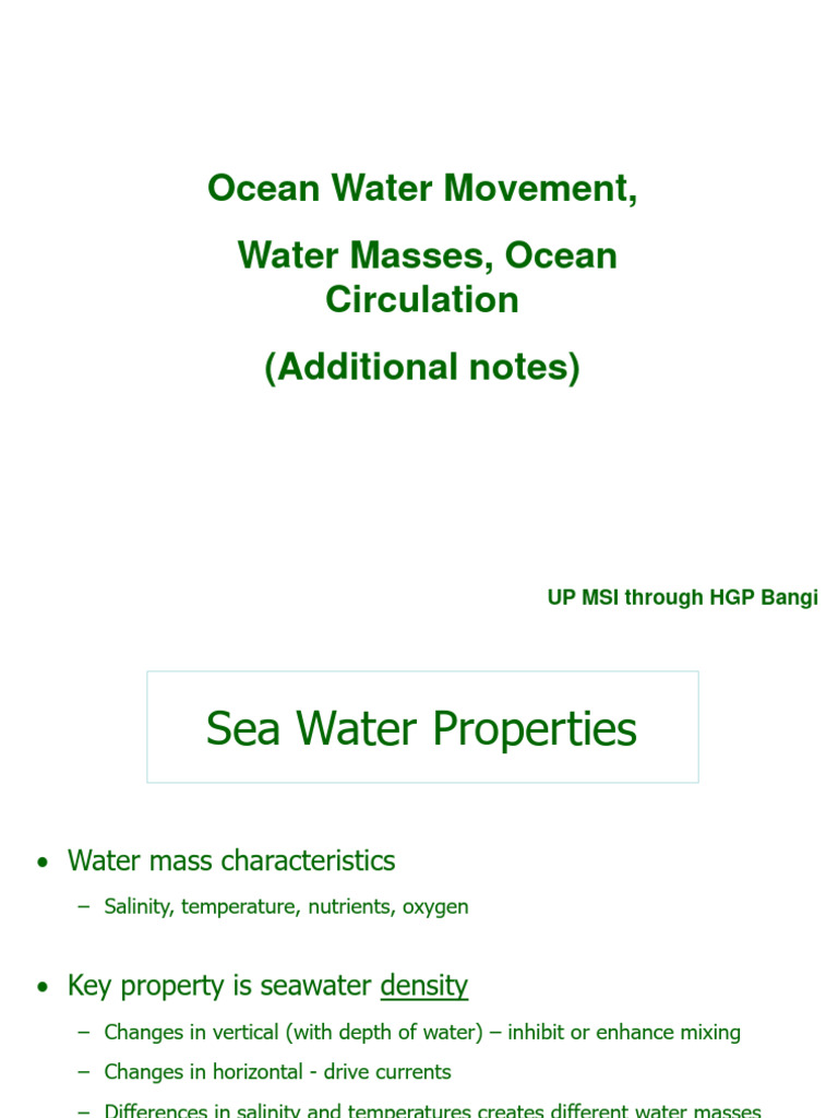 1 Water Movement Water Masses - Ocean Circulation Addl Notes | PDF ...