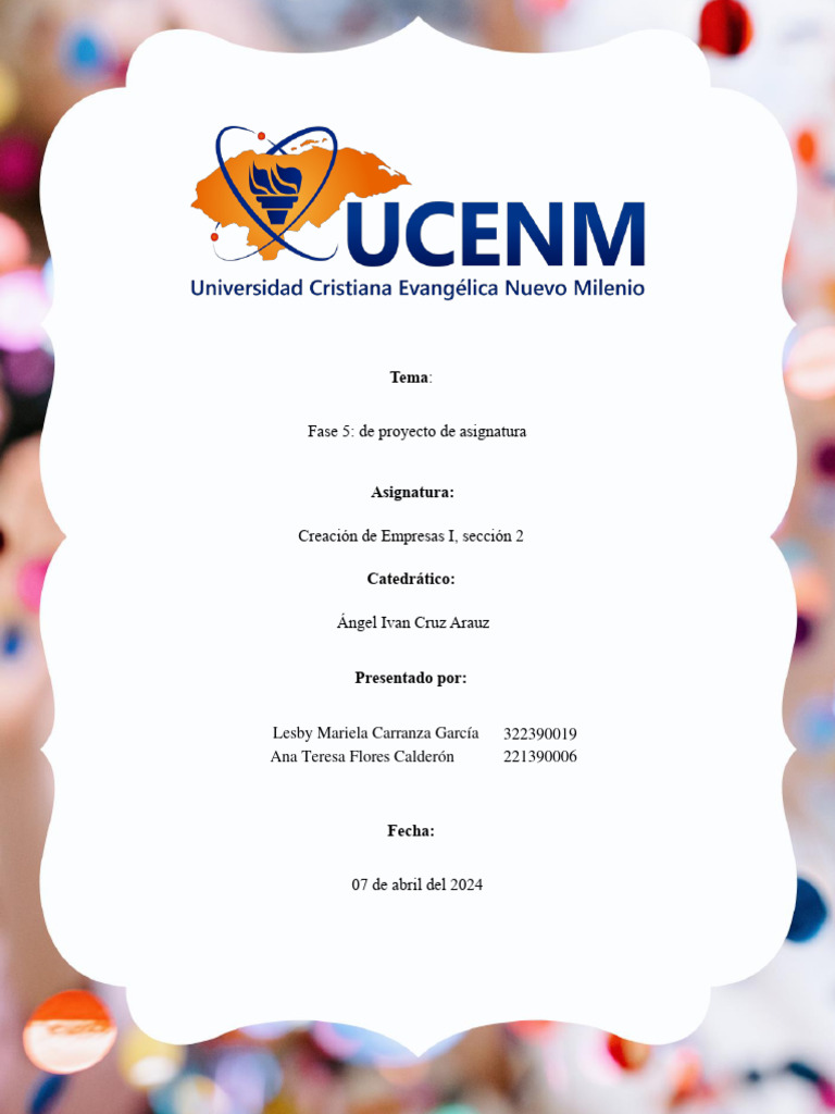 Fase 5: de Proyecto de Asignatura: Tema | PDF | Marketing | Calidad (comercial)