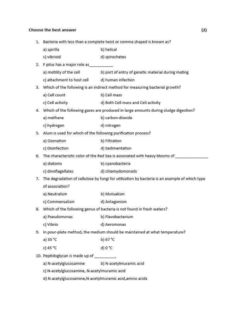 Bacterial Growth and Classification Quiz | PDF | Bacteria | Life Sciences