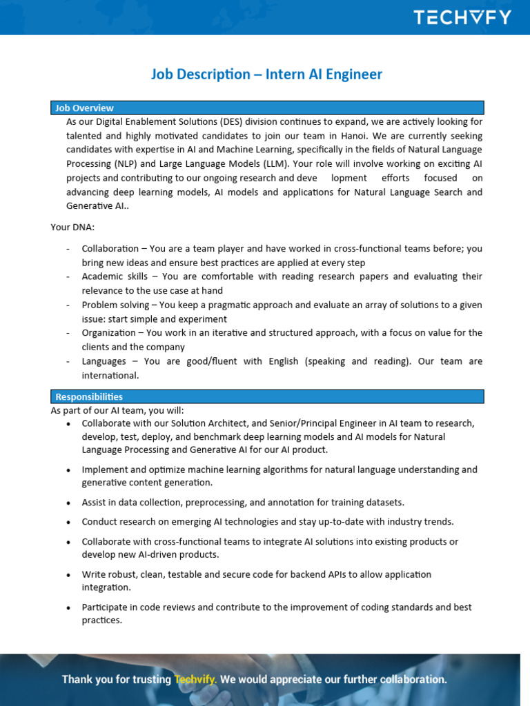 TVF JD Intern - AI-Engineer | PDF | Artificial Intelligence ...