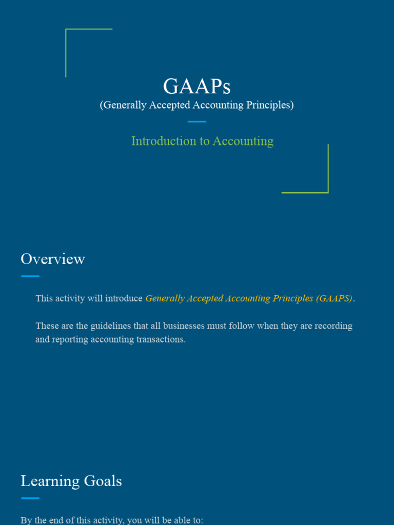 Understanding GAAP Principles | PDF | International Financial Reporting ...