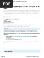 Dutch Passport Application Checklist | PDF | Identity Document | Passport