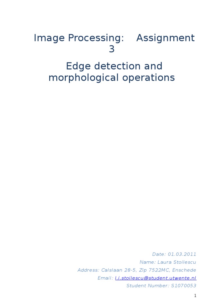 Edge Detection and Morphological Operations | PDF | Derivative | Normal ...