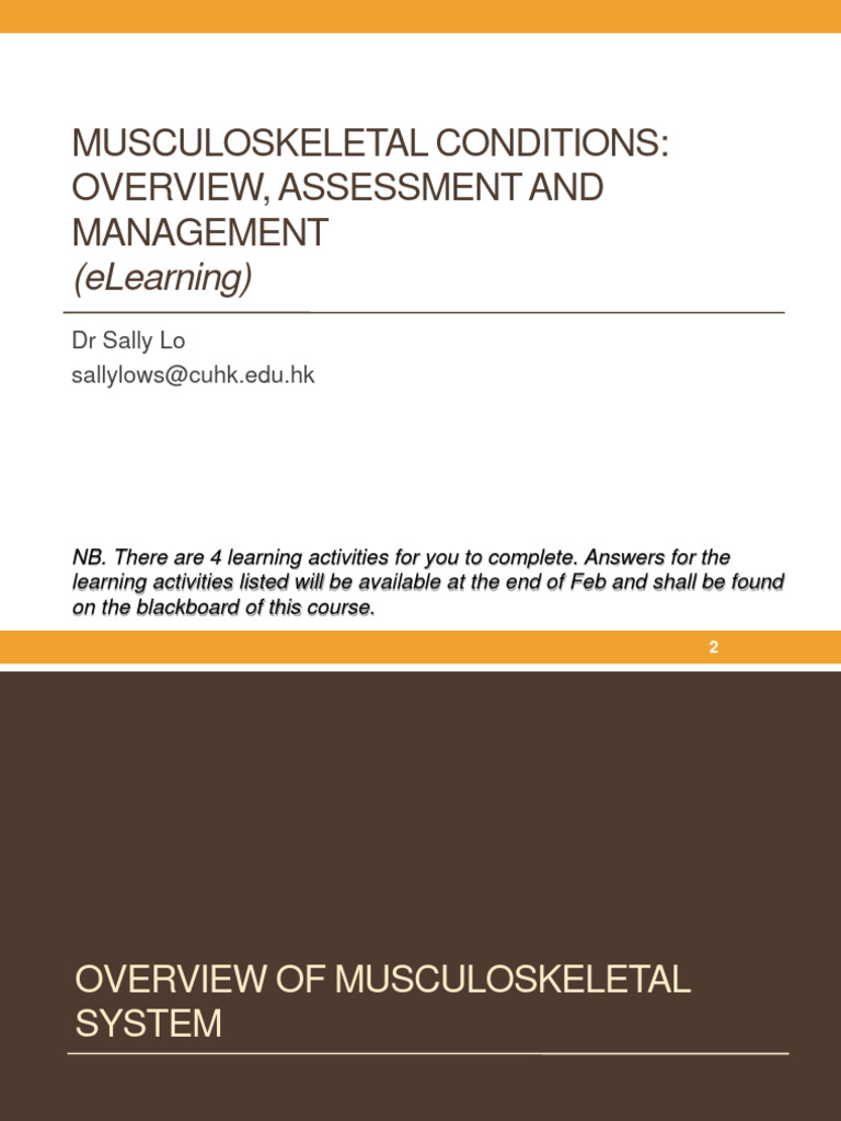 0121 Musculoskeletal Conditions Assessment and Management | PDF | Bone ...