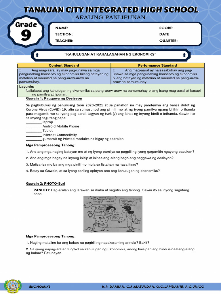 AP G9 AS Q1 Melc1 | PDF