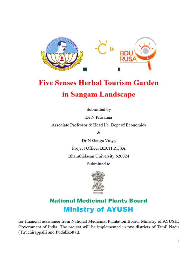 Ayush BECH RUSA 5 Senses Herbal Garden | PDF | Fertilizer | Organic Farming