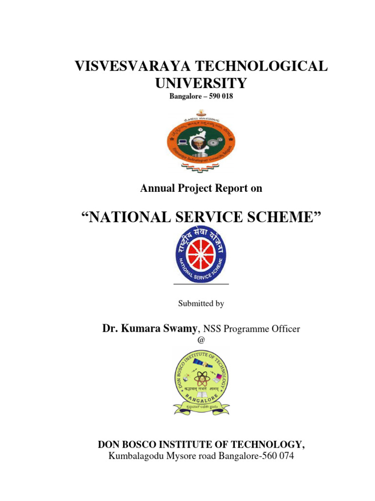 Visvesvaraya Technological University: "National Service Scheme" | PDF | Science & Mathematics ...