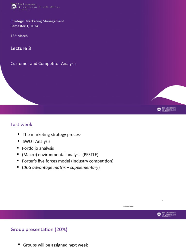 Lecture 3 Customer and Competitor Analysis | PDF | Marketing ...