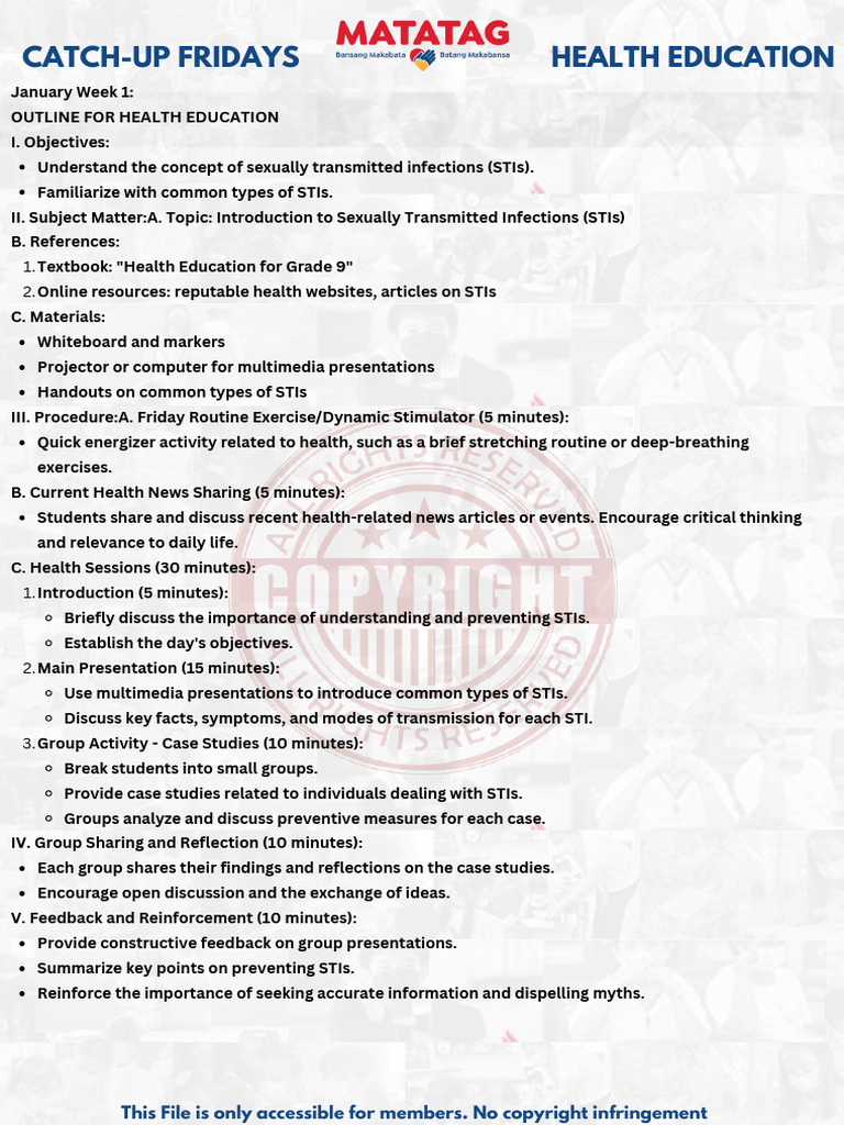 Health Education Grade 9 | PDF | Safe Sex | Sexually Transmitted Infection