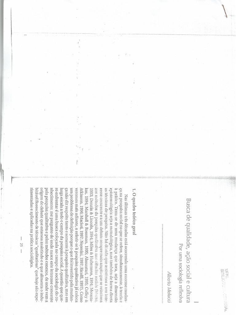 Texto de Alberto Melucci e Constanzo Ranci | PDF