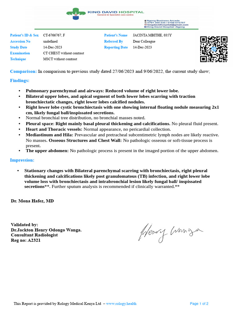 Jacinta Mbithe 3 | PDF | Thorax | Medical Specialties