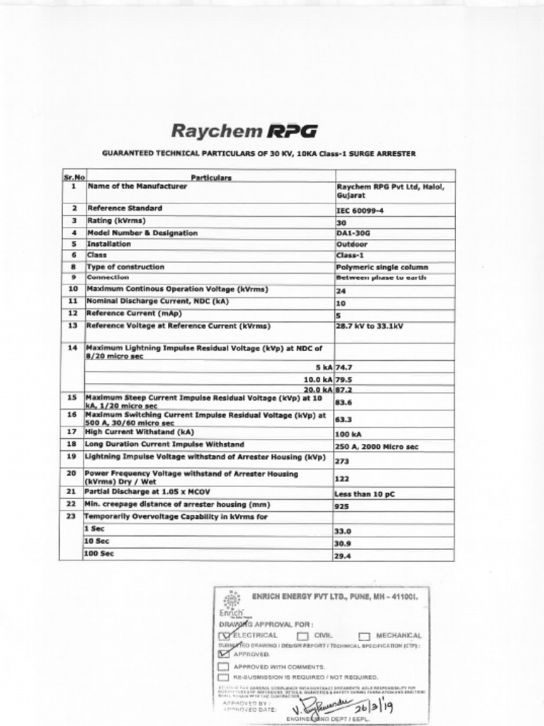 DA1-30G - GTP & Drawing-30kv 10ka CLASS-I | PDF