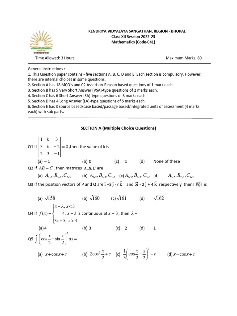 QP Xii Set-2 Maths | PDF | Circle | Tangent
