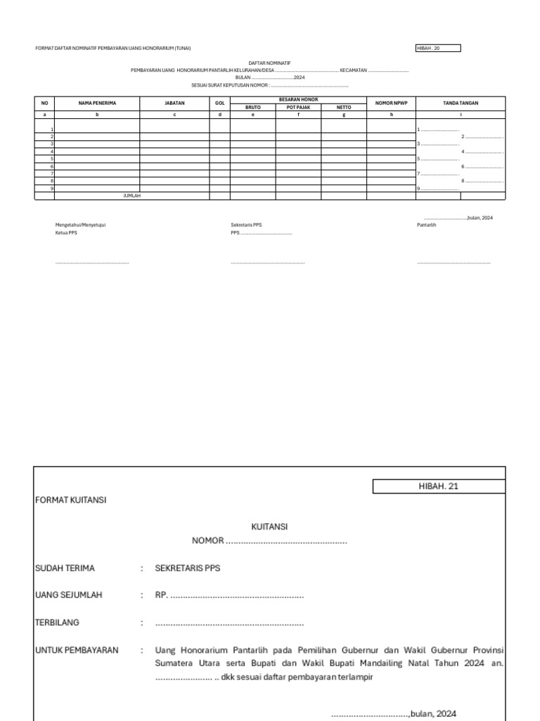 Format Hibah 20 | PDF
