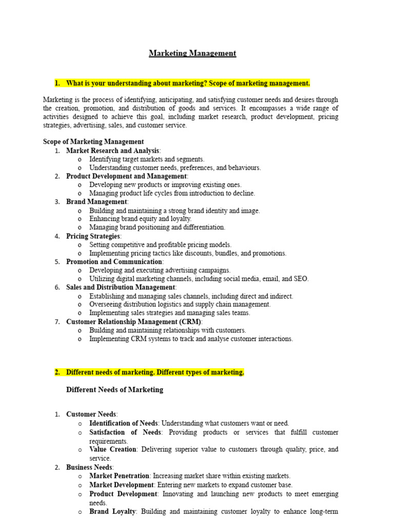 Marketing Management | PDF | Marketing | Pricing