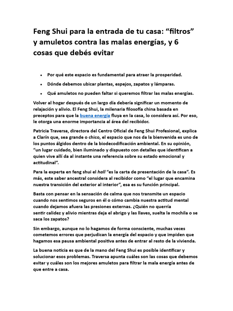 Feng Shui para La Entrada de Tu Casa | PDF | Feng Shui