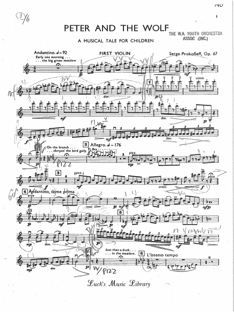 PROKOFIEV, Peter and The Wolf - VIOLIN 1 | PDF