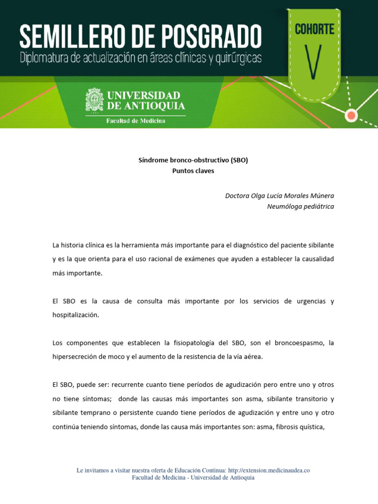 Síndrome Bronco Obstructivo Recurrente - Puntos Clave | PDF