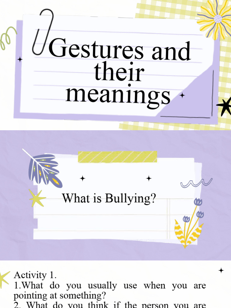 Gestures and Their Meanings | PDF | Body Language | Nonverbal Communication