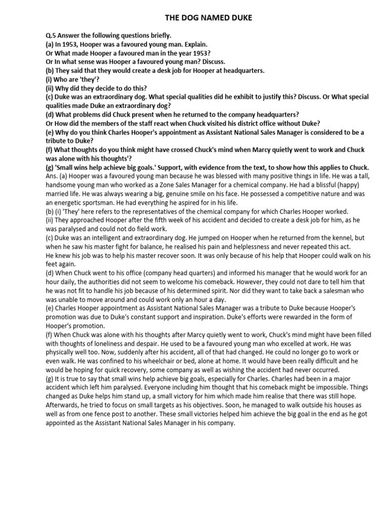 The Dog Named Duke | PDF | Grief | Anger