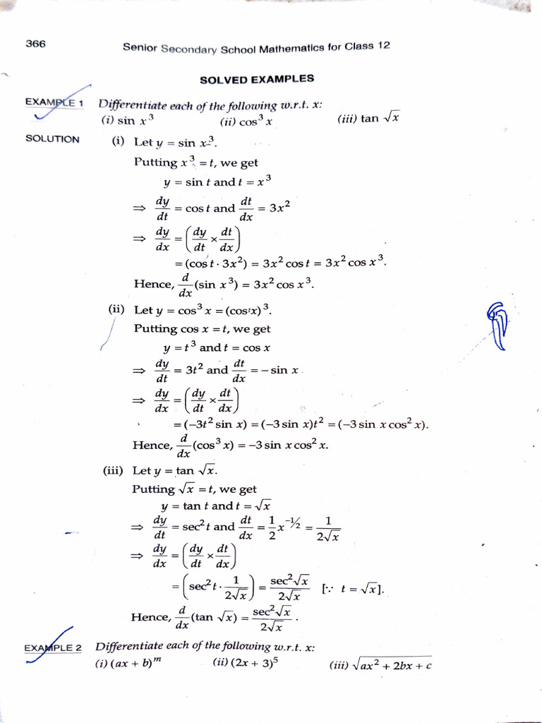 Class 12 Math Differentiation Guide | PDF | Mathematics | Differential ...