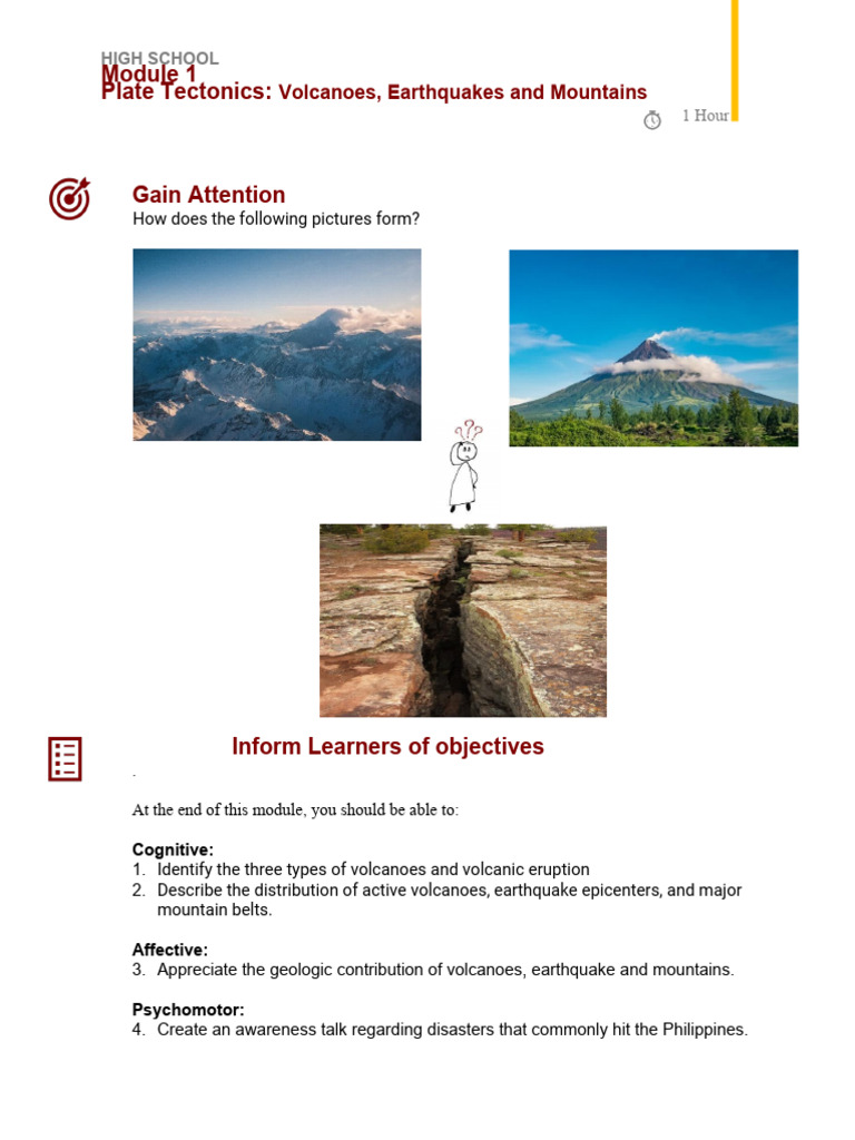 Science 10 - Module 1 | PDF | Types Of Volcanic Eruptions | Volcano