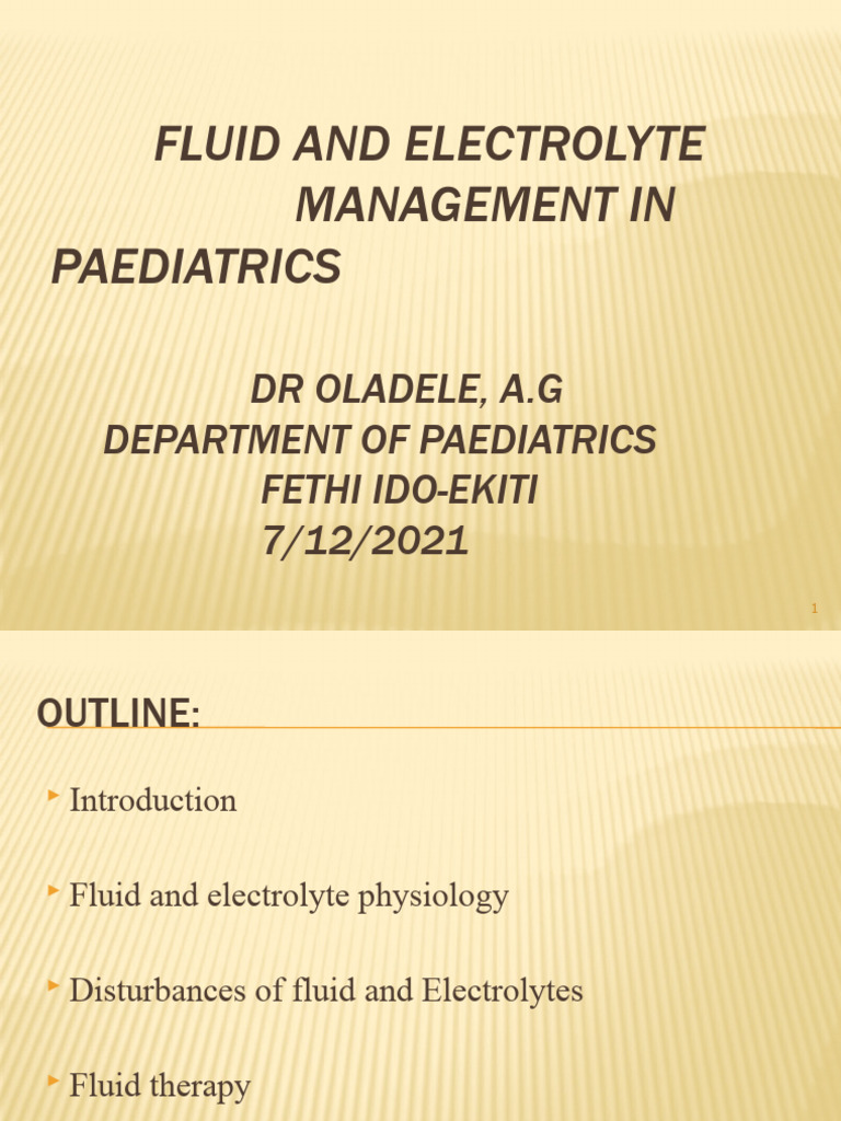 Pediatric Fluid & Electrolyte Management | PDF | Dehydration | Chloride