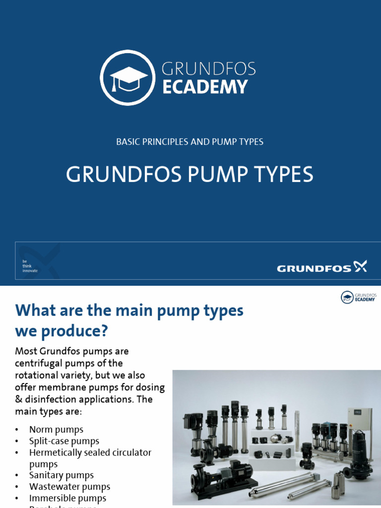 Module 2 Basic Principles and Pump Types Grundfos Pump Types Master | PDF | Pump | Water