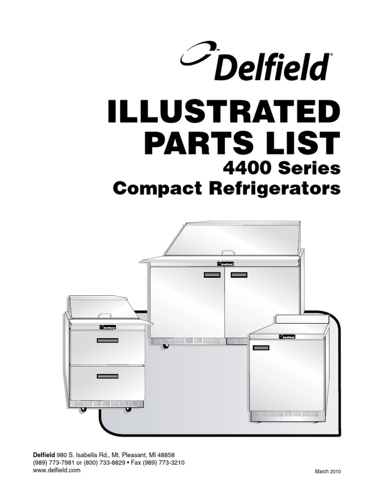 4400 Series Compact Refrigerators Parts List | PDF