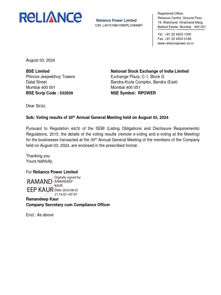 RPOWER 03082024212532 RPOWERLettertoSEVotingResultsAGM2024 | PDF ...