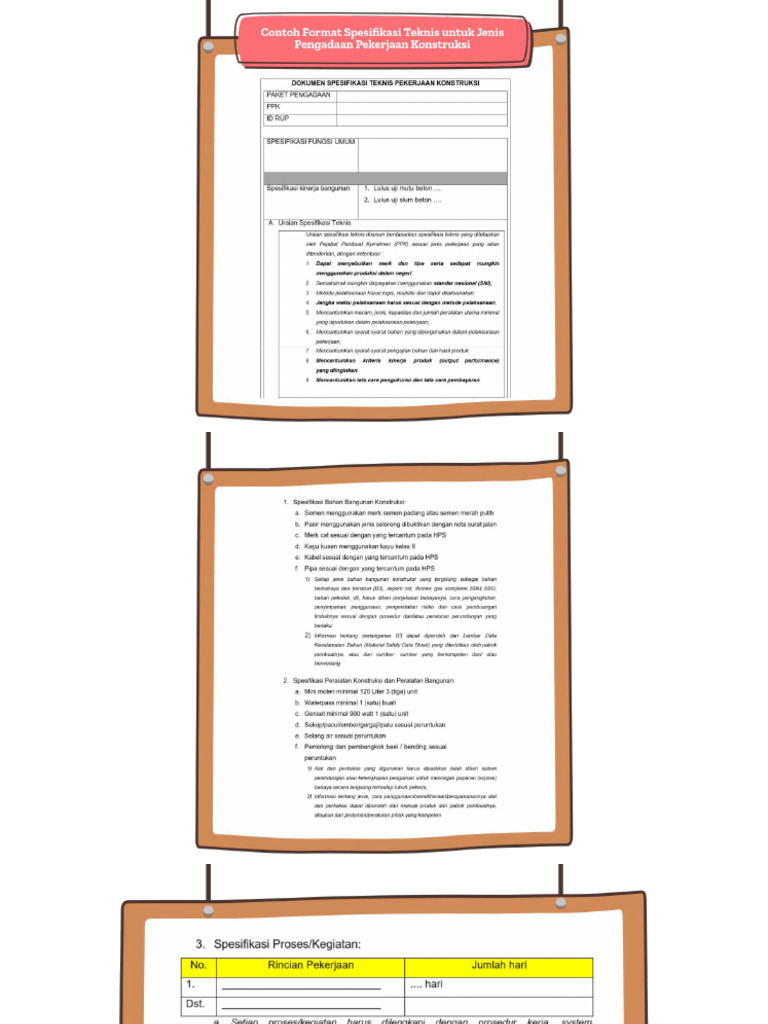 Contoh Format Spesifikasi Teknis Untuk Jenis Pengadaan Pekerjaan ...