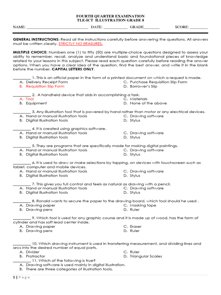 q1 Illustration Grade 8 | PDF | Drawing | Foot (Unit)