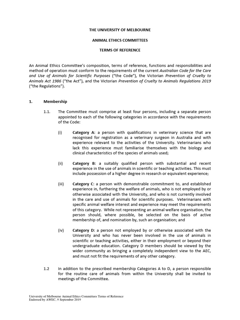AEC-Terms-of-Reference | PDF | Institutional Review Board | Committee