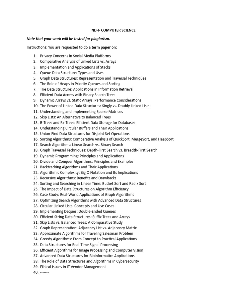 List of topics_ND-1 | PDF | Algorithms | Theoretical Computer Science