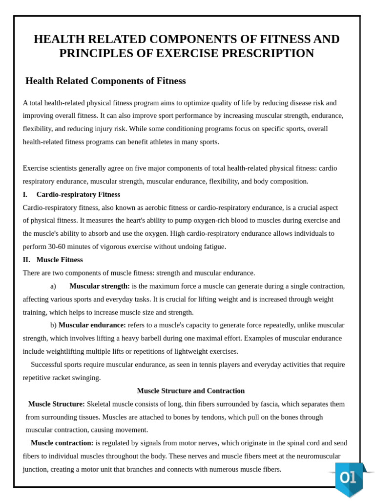 Health Fitness Components & Exercise Principles | PDF | Strength ...