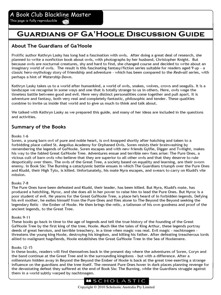 Guardians Gahoole Discussion Guide | PDF