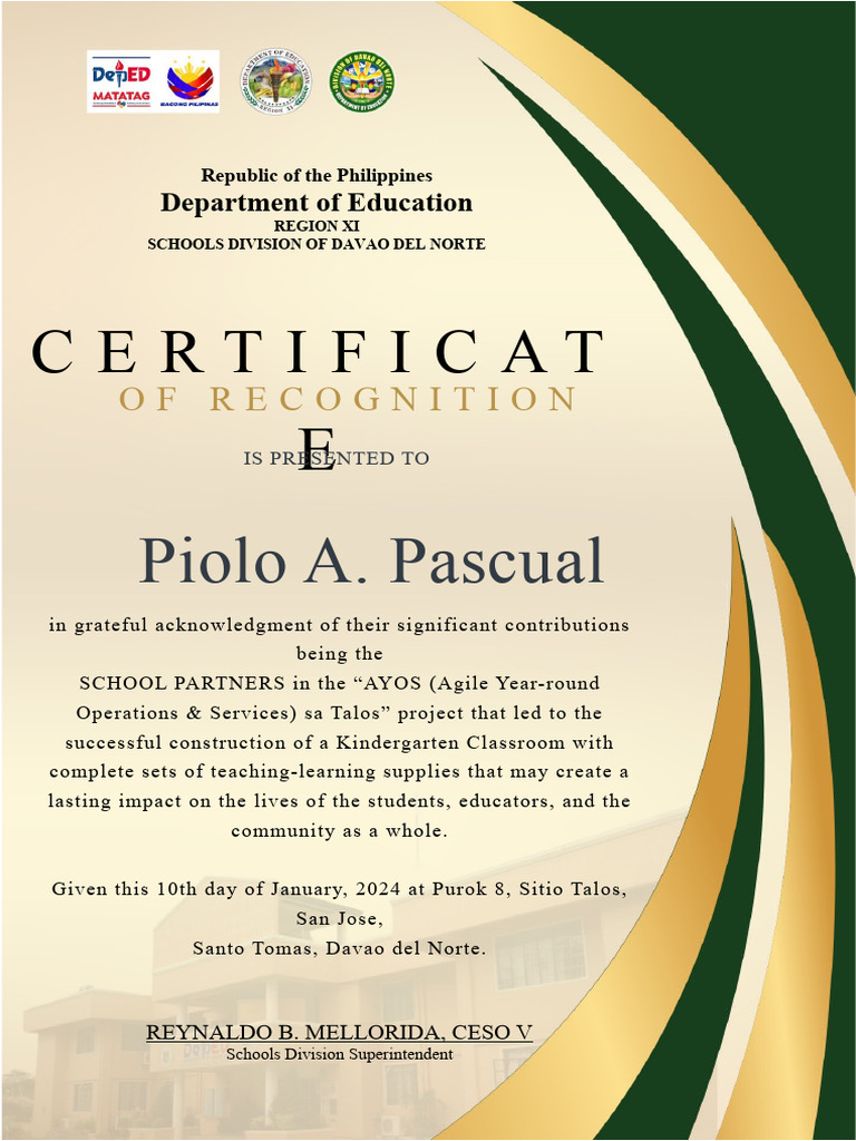 Cert 1 | PDF | Philippines