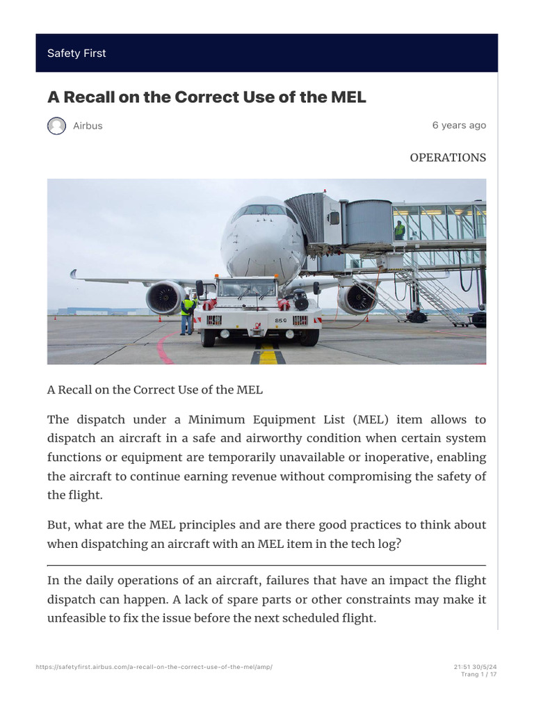 Best Practices for Using the MEL | PDF | Aviation
