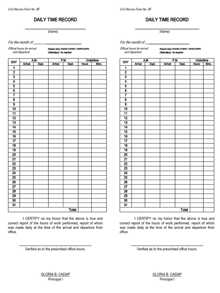 DTR CS Form 2023 | PDF