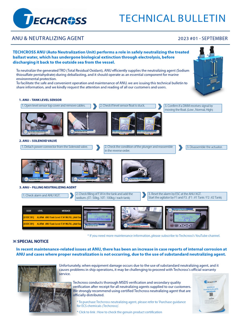 ANU Technical Bulletin: Neutralizing Agent | PDF | Technology & Engineering