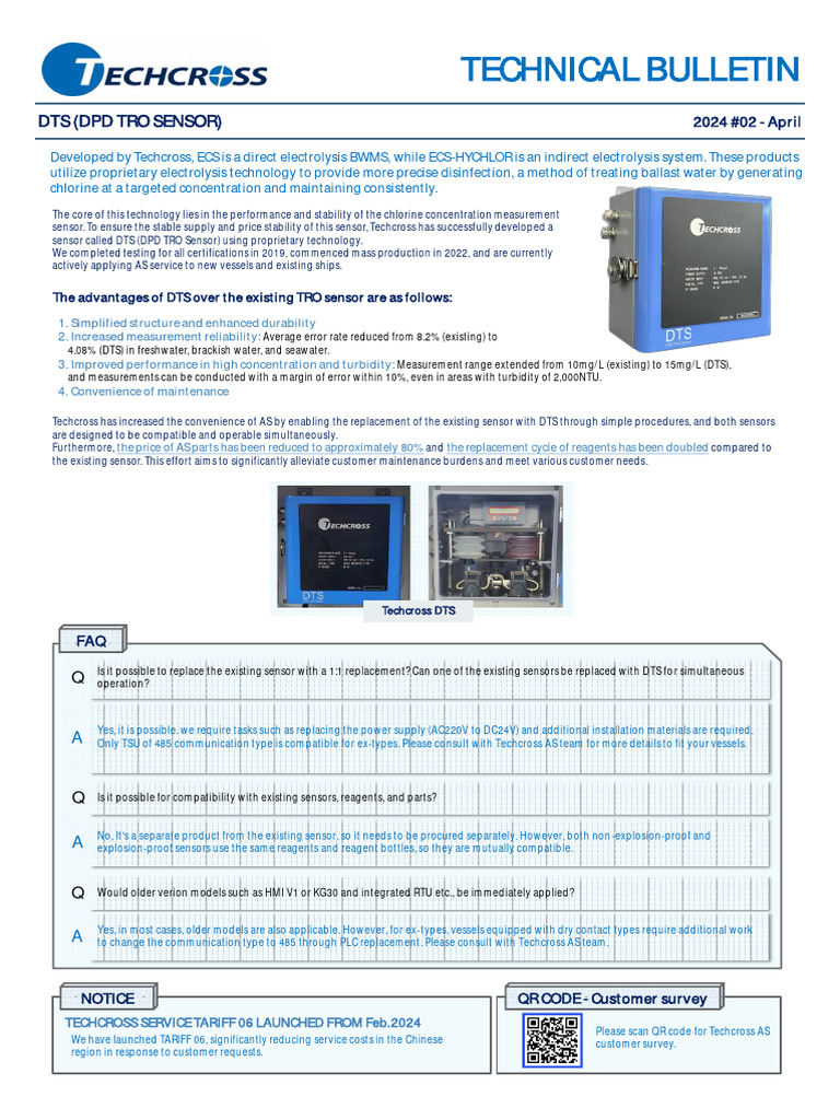 Techcross DTS Sensor Technical Bulletin | PDF | Computers | Technology & Engineering