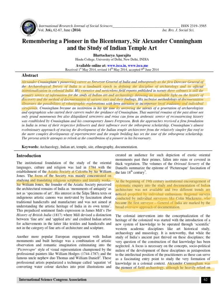 Alexander Cunningham and his discoveries in India | PDF | Archaeology ...